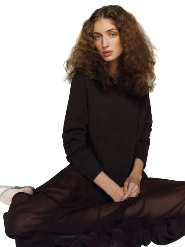 REFORMATION Cashmere Boyfriend Sweater - Brown