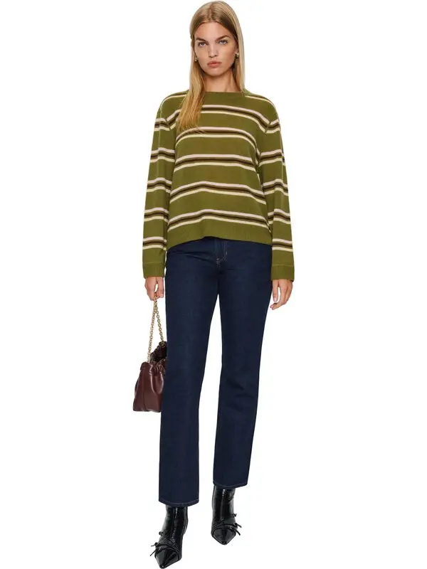 REFORMATION Cashmere Boyfriend Pullover Sweater - Green