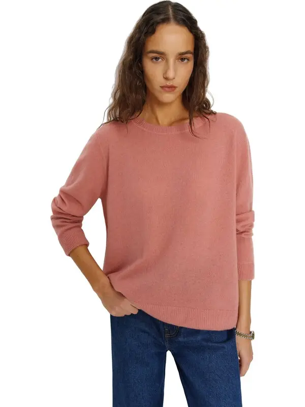 REFORMATION Cashmere Boyfriend Pullover Sweater - Pink