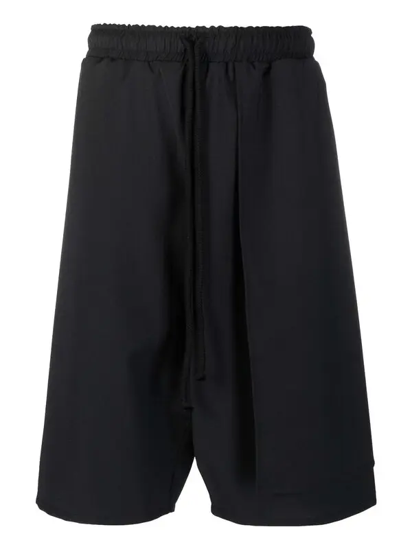 Alchemy Fashions Drop-crotch Panelled Shorts - Black