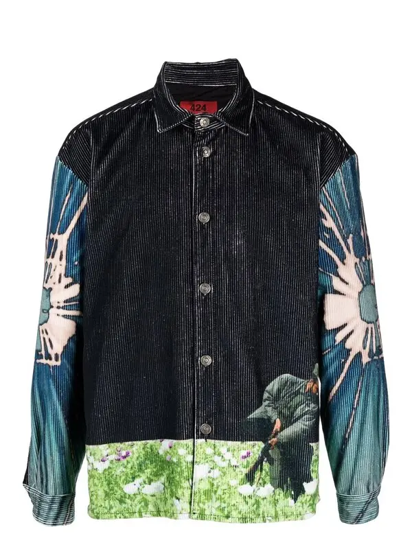 424 Apocalypse Garden Shirt Jacket - Black