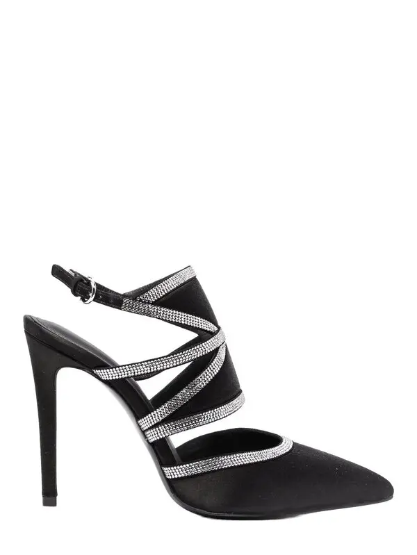 FERRAGAMO Delianne Crystal-embellished Slingback Pumps - Black