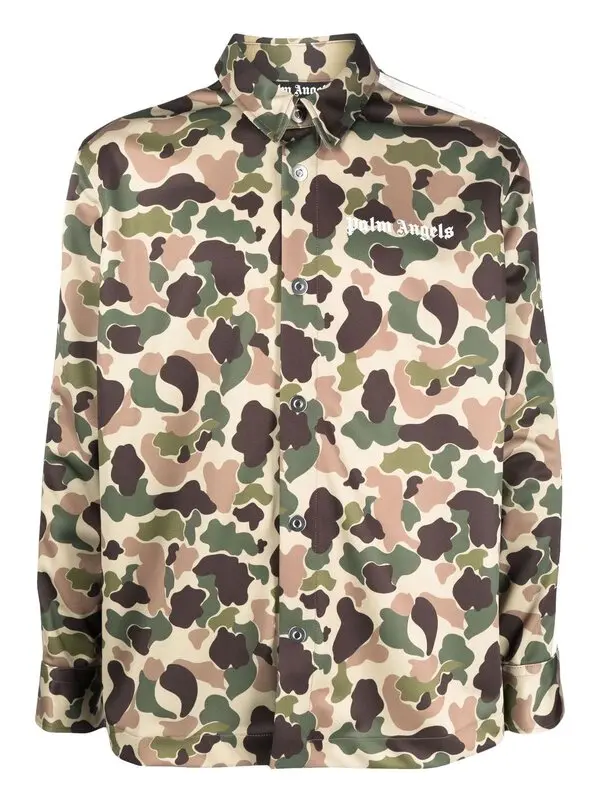 Palm Angels Camouflage-print Track Shirt - Green