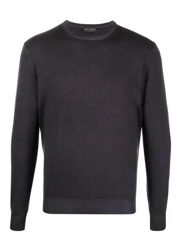 DELL'OGLIO Fine-knit Rib-trimmed Jumper - Blue