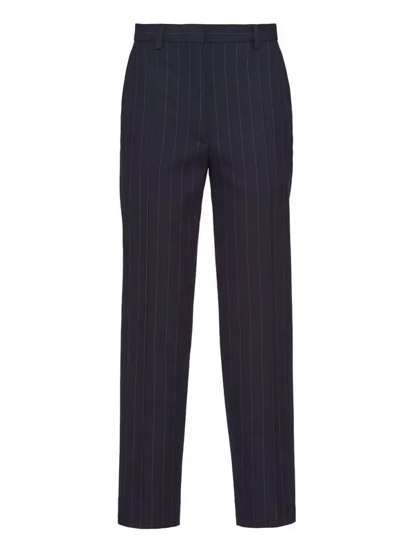 Prada Pinstripe Tailored Trousers - Blue