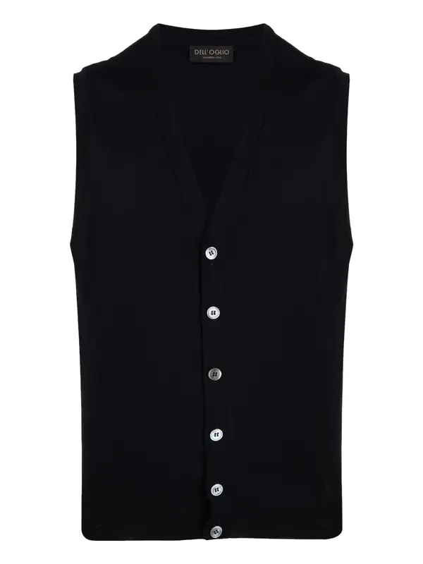 DELL'OGLIO Merino Wool Vest - Blue