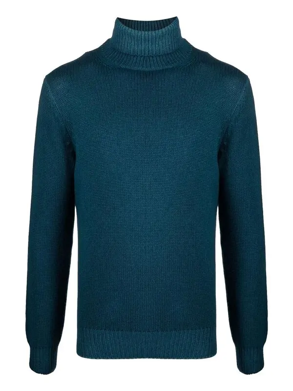 DELL'OGLIO Rib-trimmed Jumper - Blue