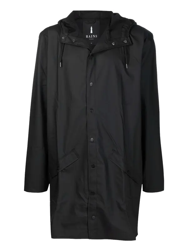 Rains Press-stud Fastening Raincoat - Black