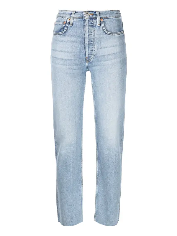 RE/DONE Stove Pipe High-rise Straight Jeans - Blue