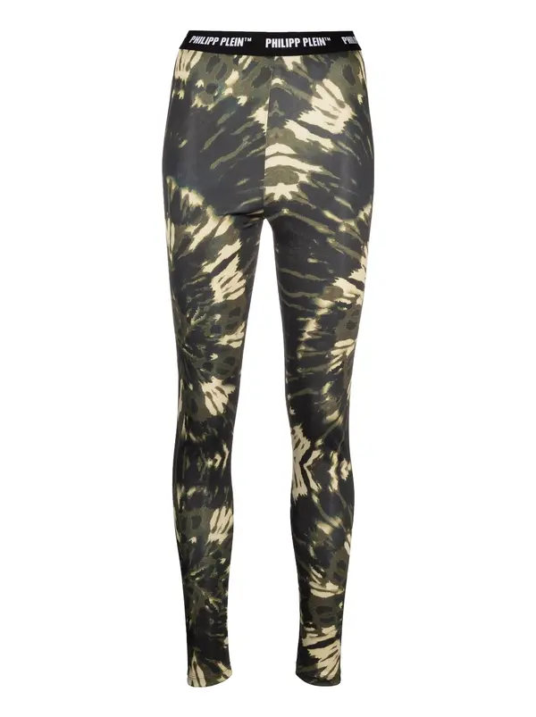 Philipp Plein Tie-dye Print Leggings - Green