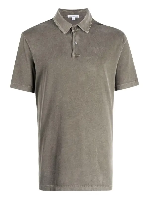 JAMES PERSE Short-sleeved Supima Cotton Polo Shirt - Neutrals