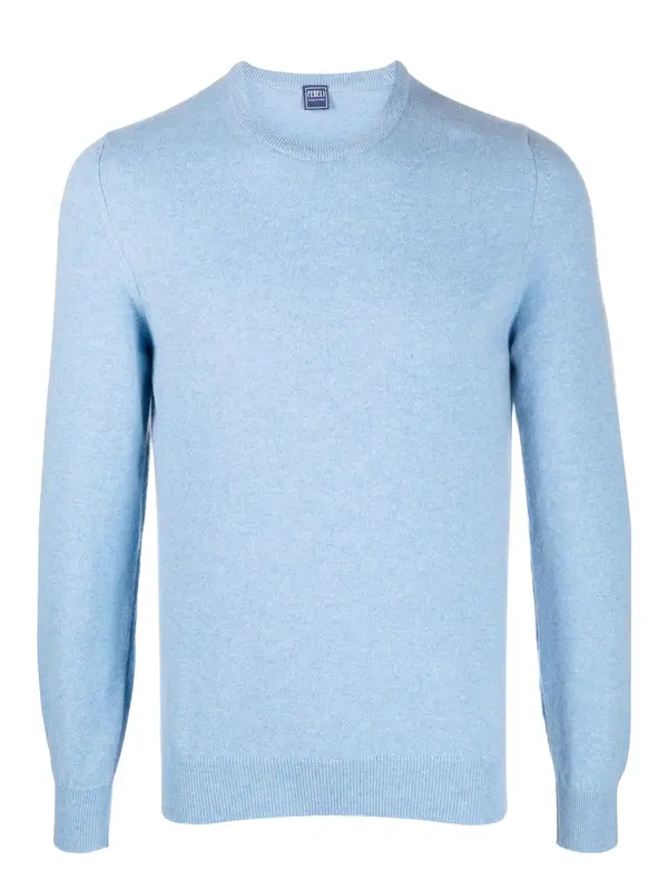 Fedeli Fine Knit Cashmere Jumper - Blue
