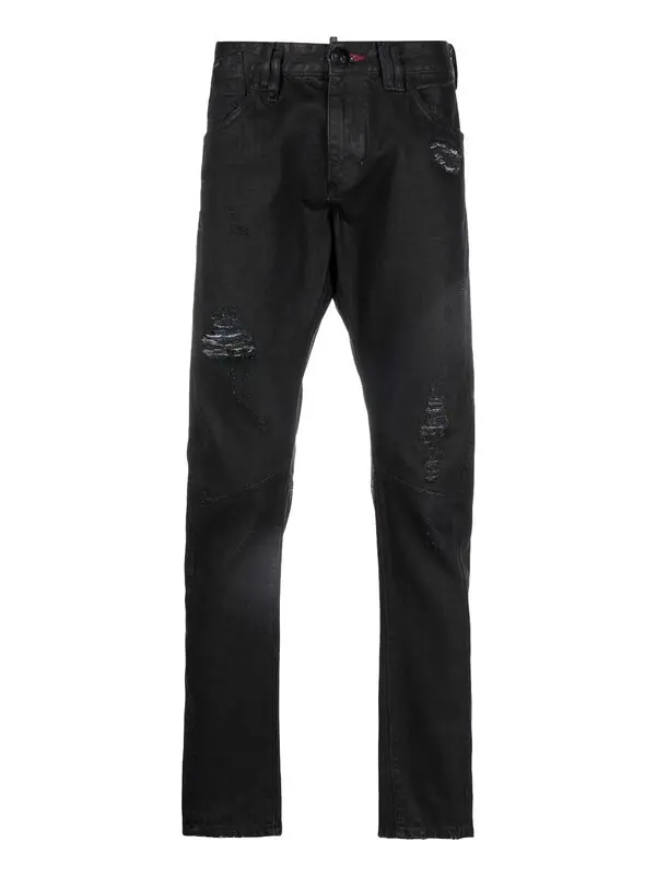 Philipp Plein Distressed Skinny-cut Jeans - Black