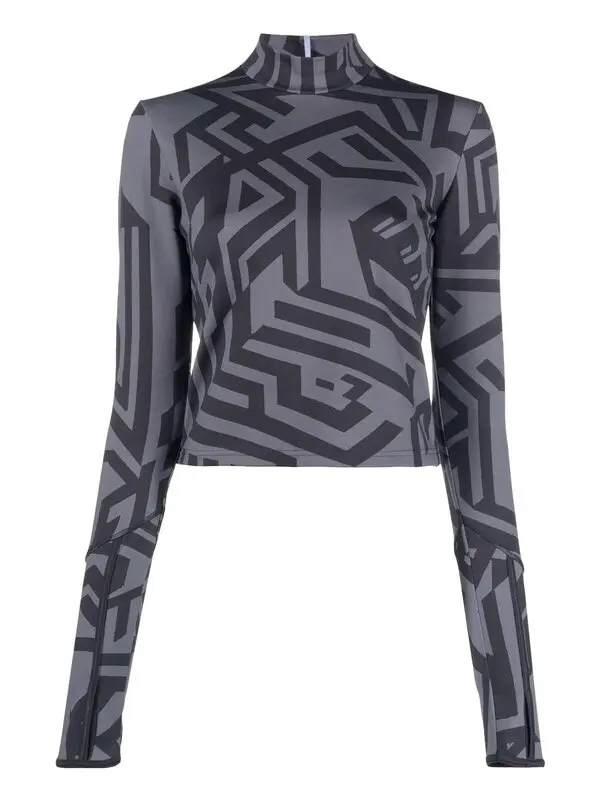 Alexander McQueen Geometric-print Top - Black