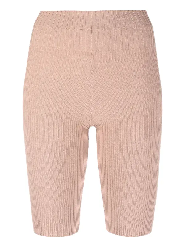 ANDREĀDAMO Ribbed Knit Cycling Shorts - Neutrals
