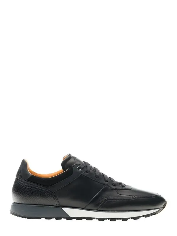 Magnanni Arco Mix-leather Trainer Sneakers - Black
