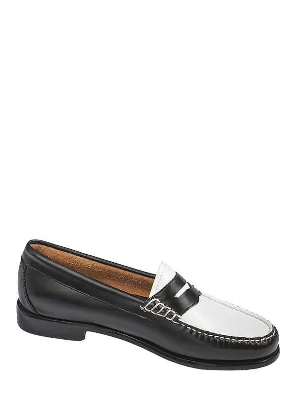 G.H.BASS Whitney Loafer Flats - Black/white Leather