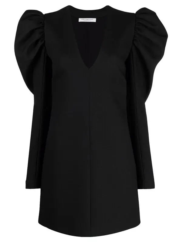 Philosophy Di Lorenzo Serafini Puff Sleeve Mini Dress - Black