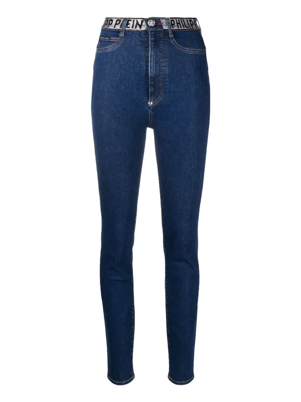 Philipp Plein Logo-embellished Jeans - Blue