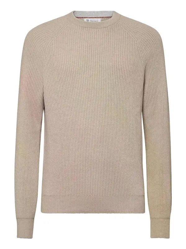 Brunello Cucinelli Ribbed-knit Cashmere Jumper - Neutrals