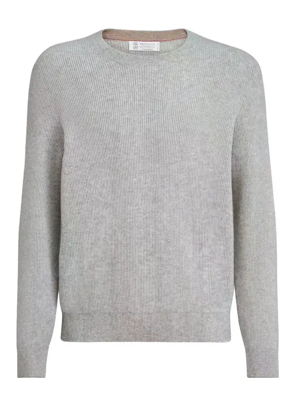 Brunello Cucinelli Ribbed-knit Cashmere Jumper - Slate
