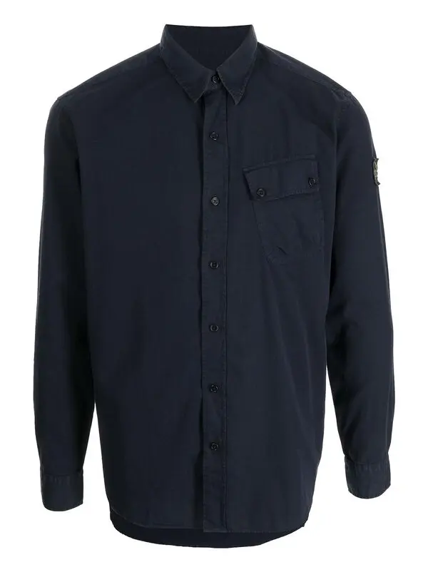 Belstaff Flap-pocket Cotton Shirt - Blue