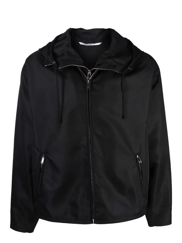 Valentino Garavani Dual Zip-detailed Hooded Jacket - Black