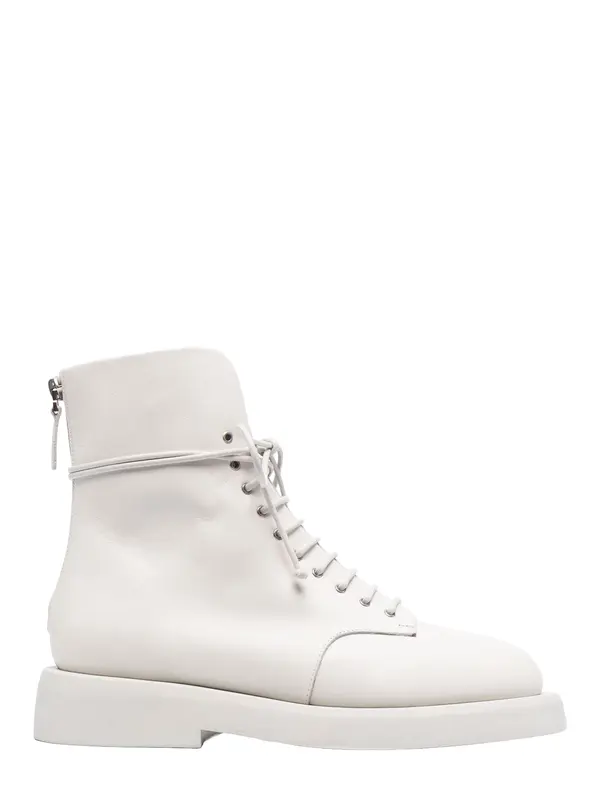 Marsèll Gommello Leather Combat Boots - White