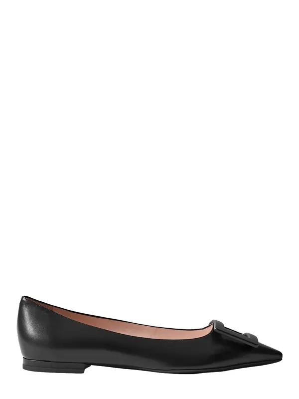 ROGER VIVIER Gommettine Leather Ballet Flats - Black