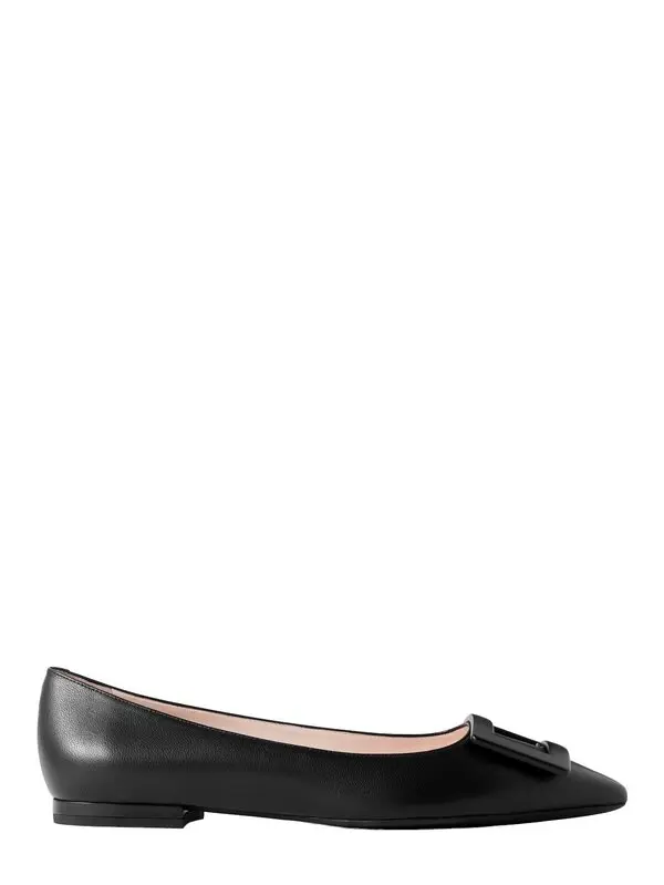 ROGER VIVIER Gommettine Leather Ballet Flats - Black
