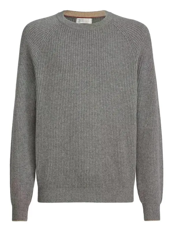 Brunello Cucinelli Ribbed-knit Cashmere Jumper - Grey