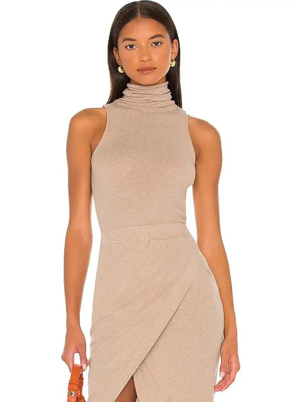 Enza Costa Cashmere Halter Turtleneck - Khaki