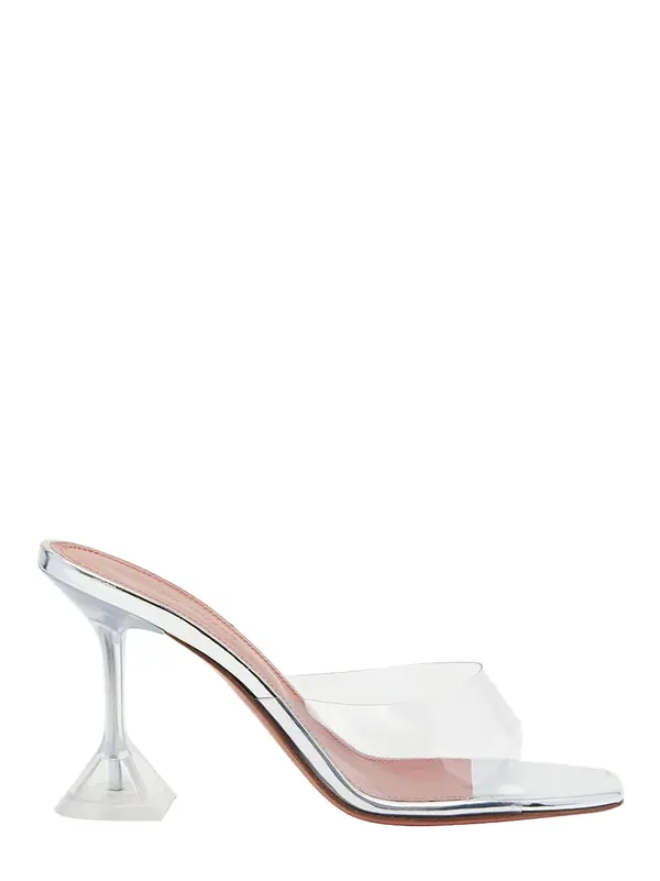 Amina Muaddi Lupita Glass Slide Sandals - Transparent