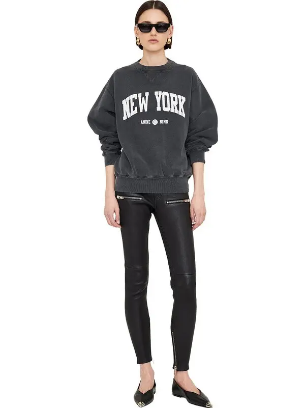 ANINE BING Ramona Sweatshirt University New York - Washed Black