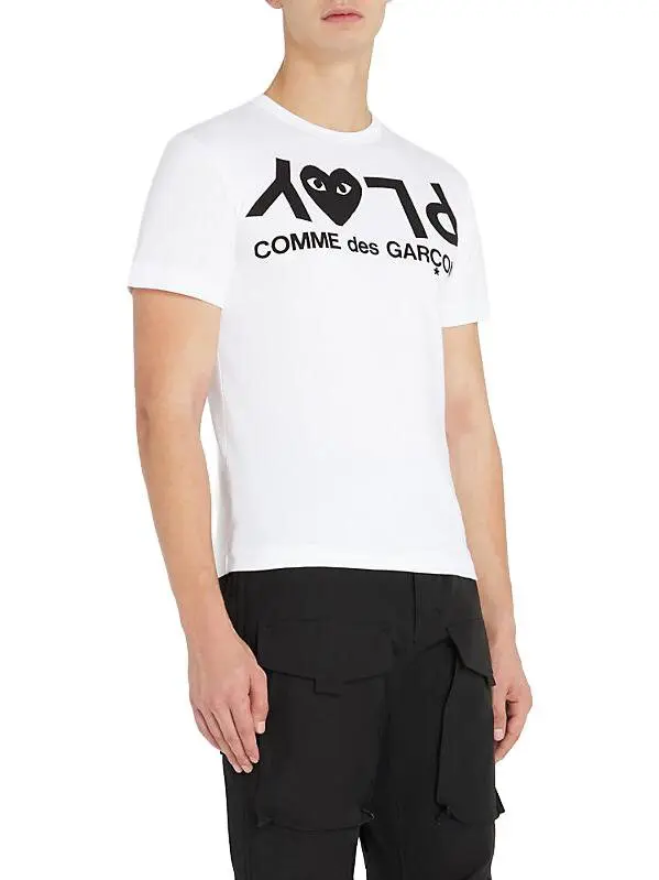 Play Comme Des Garcon Logo-print Cotton-jersey T-shirt - White