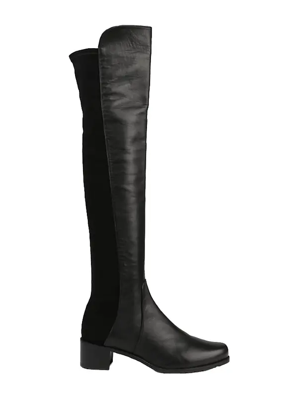 STUART WEITZMAN Reserve Stretch-back Leather Boots - Black