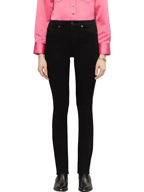 Paige Hoxton High-rise Straight Jeans - Black Shadow