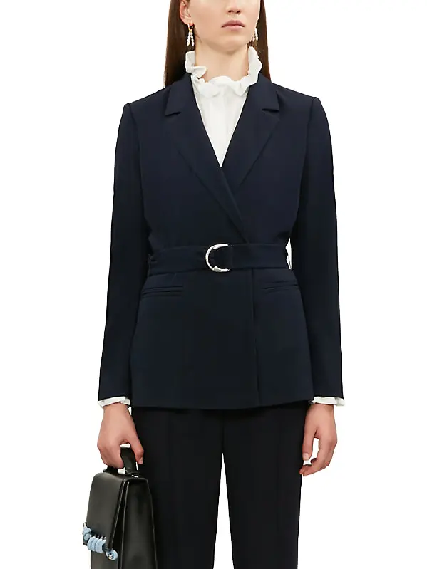 Claudie Pierlot Regular-fit Crepe Blazer - Navy