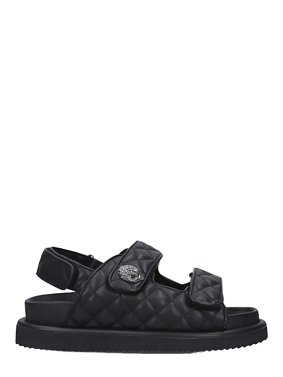 Kurt Geiger Orson Quilted Leather Sandals - Black