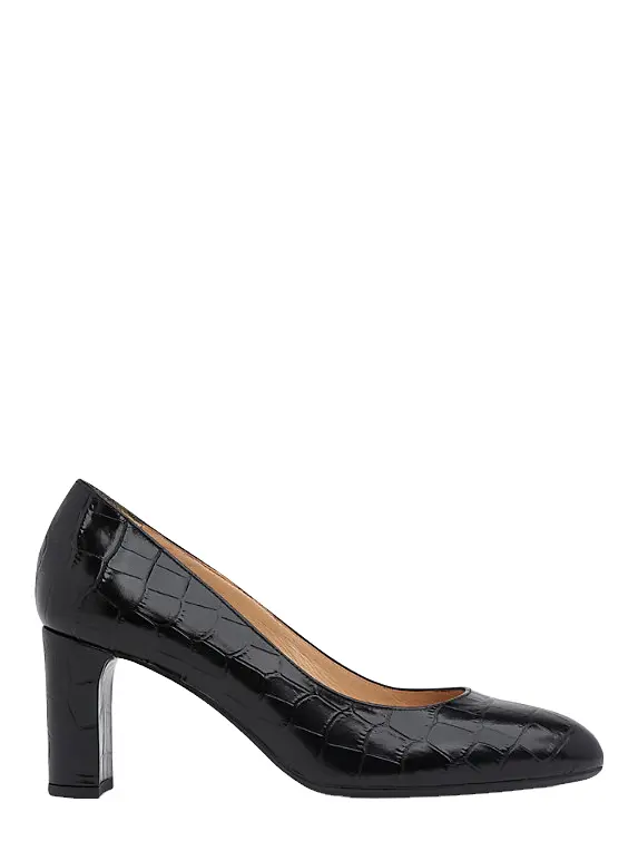 LK BENNETT Winola Mock-croc Leather Courts - Bla-black