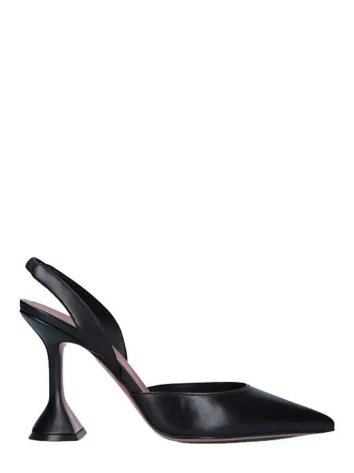 Amina Muaddi Holli Leather Slingback Heels - Black