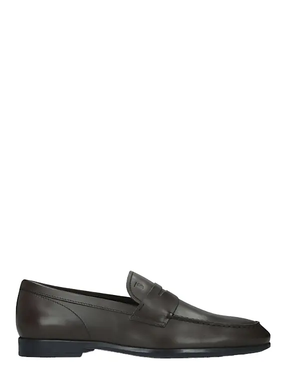 TOD'S Gomma Leggero Leather Loafers - Dark Brown