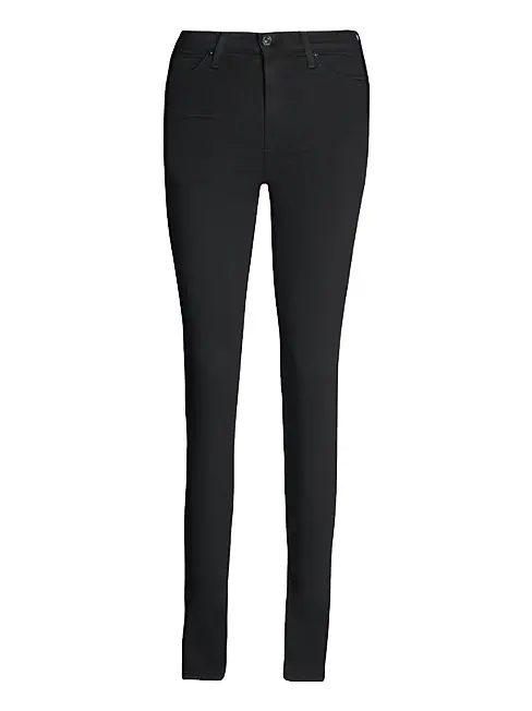 7 For All Mankind Illusion Luxe High-rise Skinny Jeans - Rinsed Black