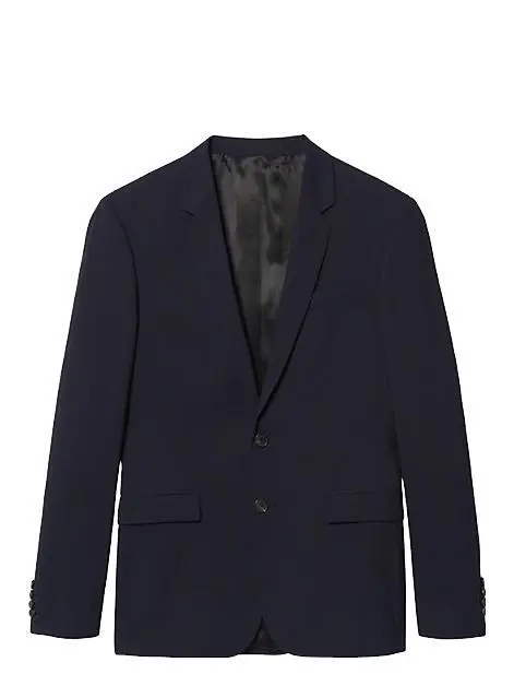 Sandro Slim-fit Wool-blend Blazer - Bleus