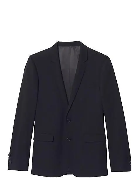 Sandro Slim-fit Wool-blend Blazer - Navy Blue