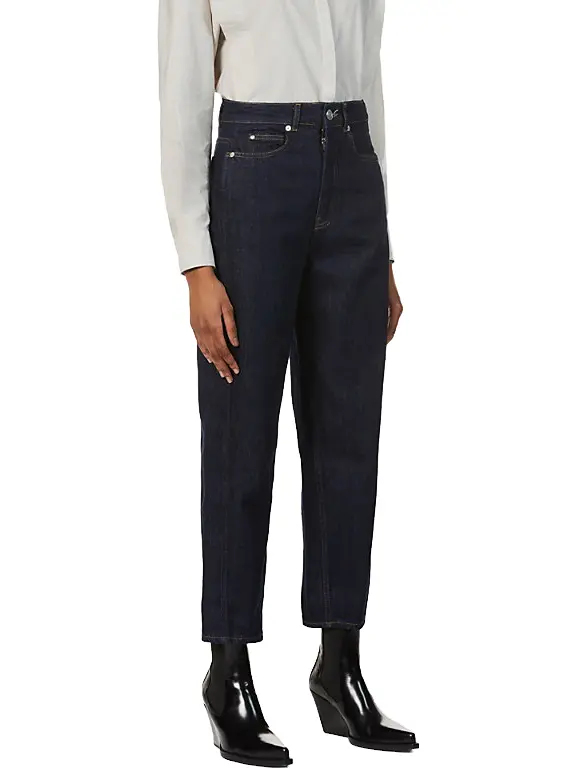 Whistles Authentic High-rise Straight-leg Jeans - Navy