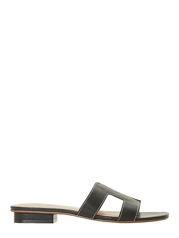 DUNE Loupe Leather Sandals - Black-leather