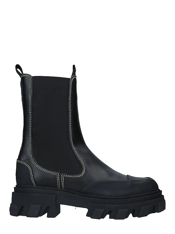 GANNI Xl Leather Chelsea Boots - Black