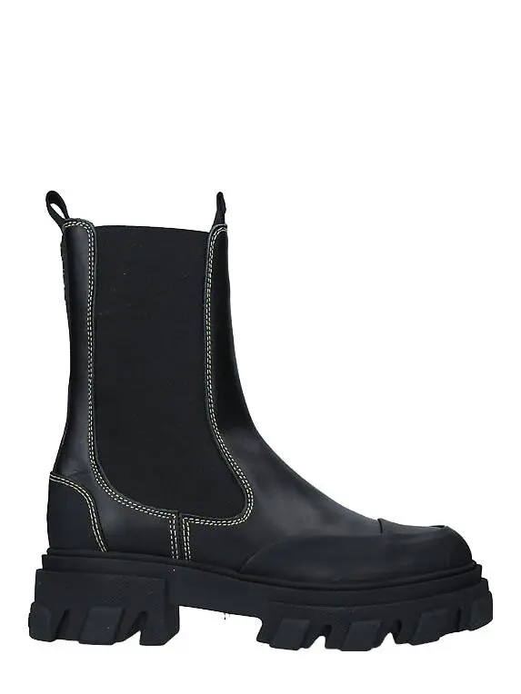 GANNI Xl Leather Chelsea Boots - Black
