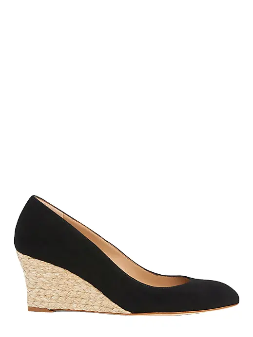 LK BENNETT Eevi Leather Wedge Courts - Bla-black